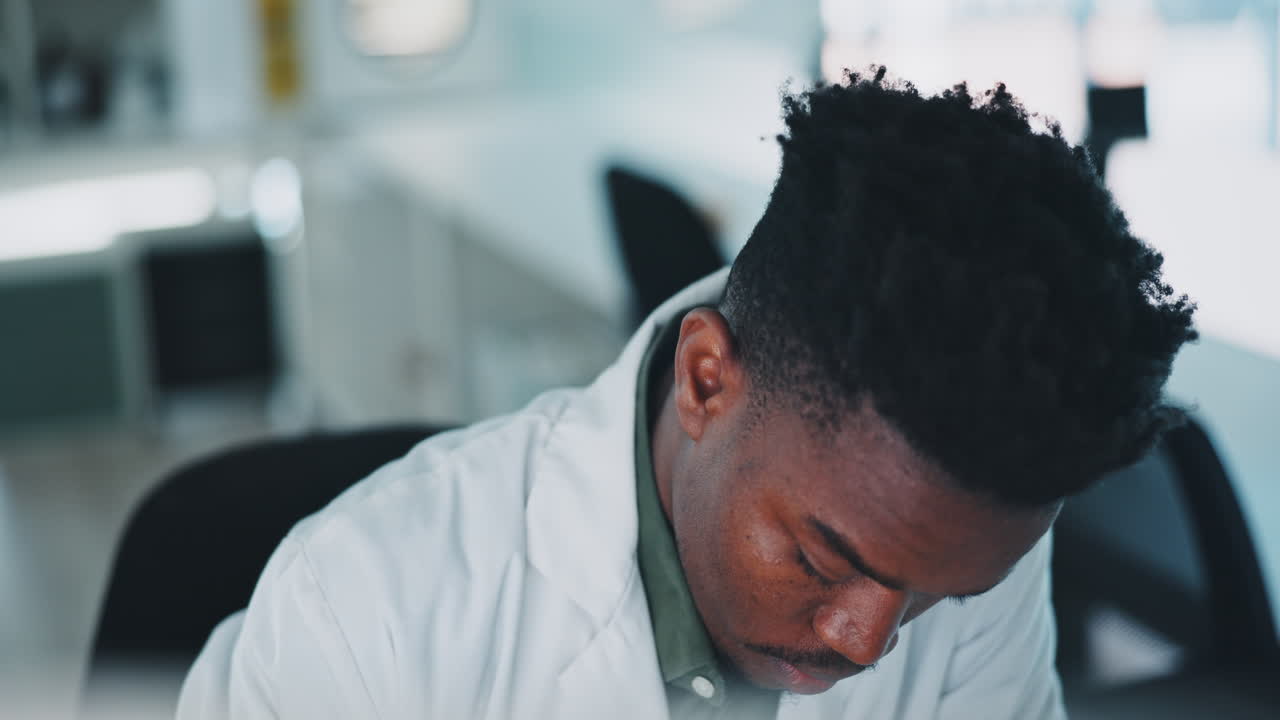 Black Man, Scientist And Reading Data With Science Free Stock Video ...
