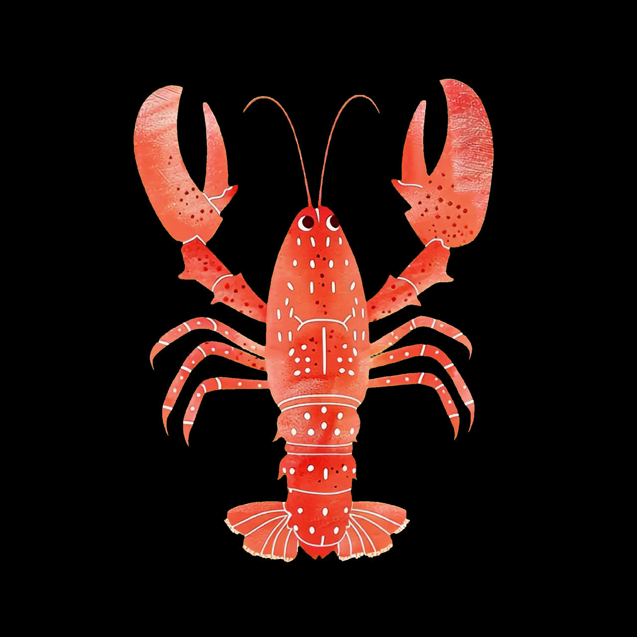 Vibrant illustrated lobster design animation isolated asset ...