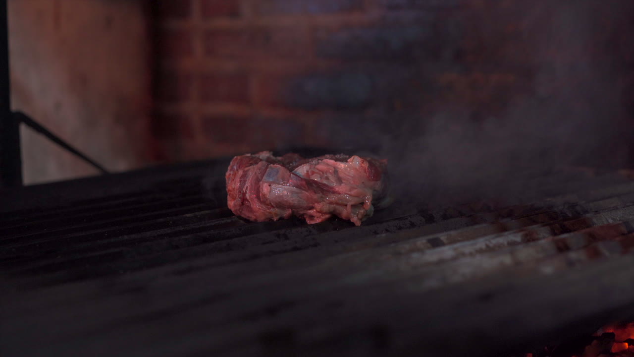 Chef Butcher Grill Smash Meat Steak On Grid Free Stock Video Footage ...