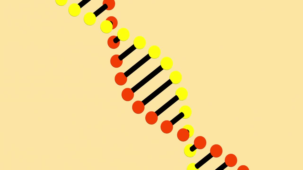 Animation Of A Digital 3d Red, Yellow And Black Double Helix DNA Free ...