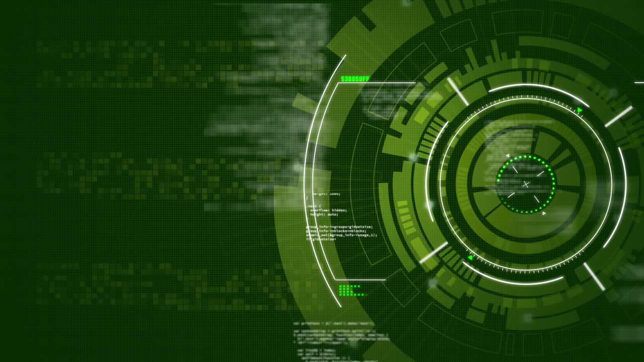 Animation of data processing over scope spinning | Premium Stock Video ...