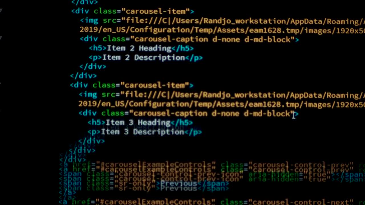 Developer is browsing html code on the computer screen Premium Stock Video Footage