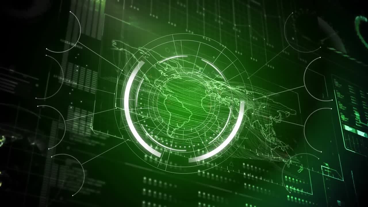 Premium stock video - Animation of data processing over world map and ...