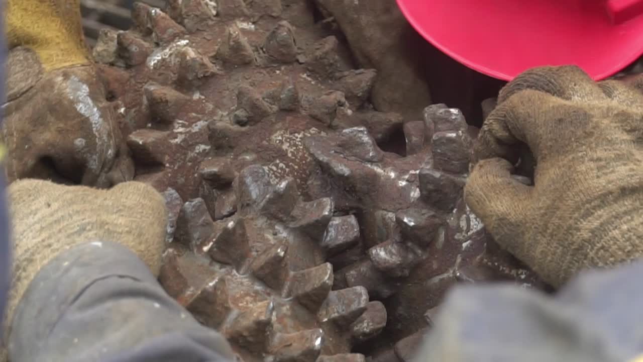 Premium stock video - Close up of gas and oil drilling rig head