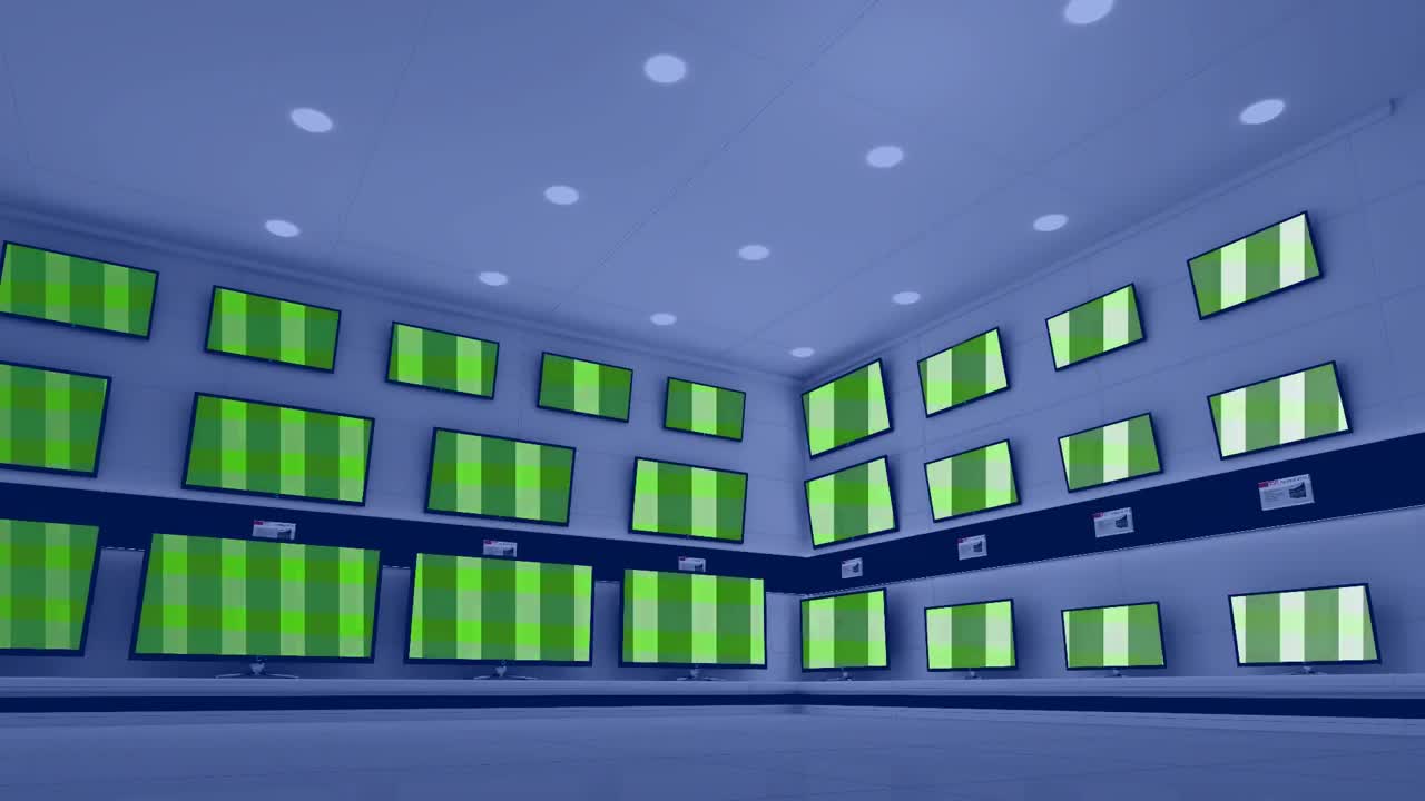 Premium stock video - Animation of rows of television sets in store ...