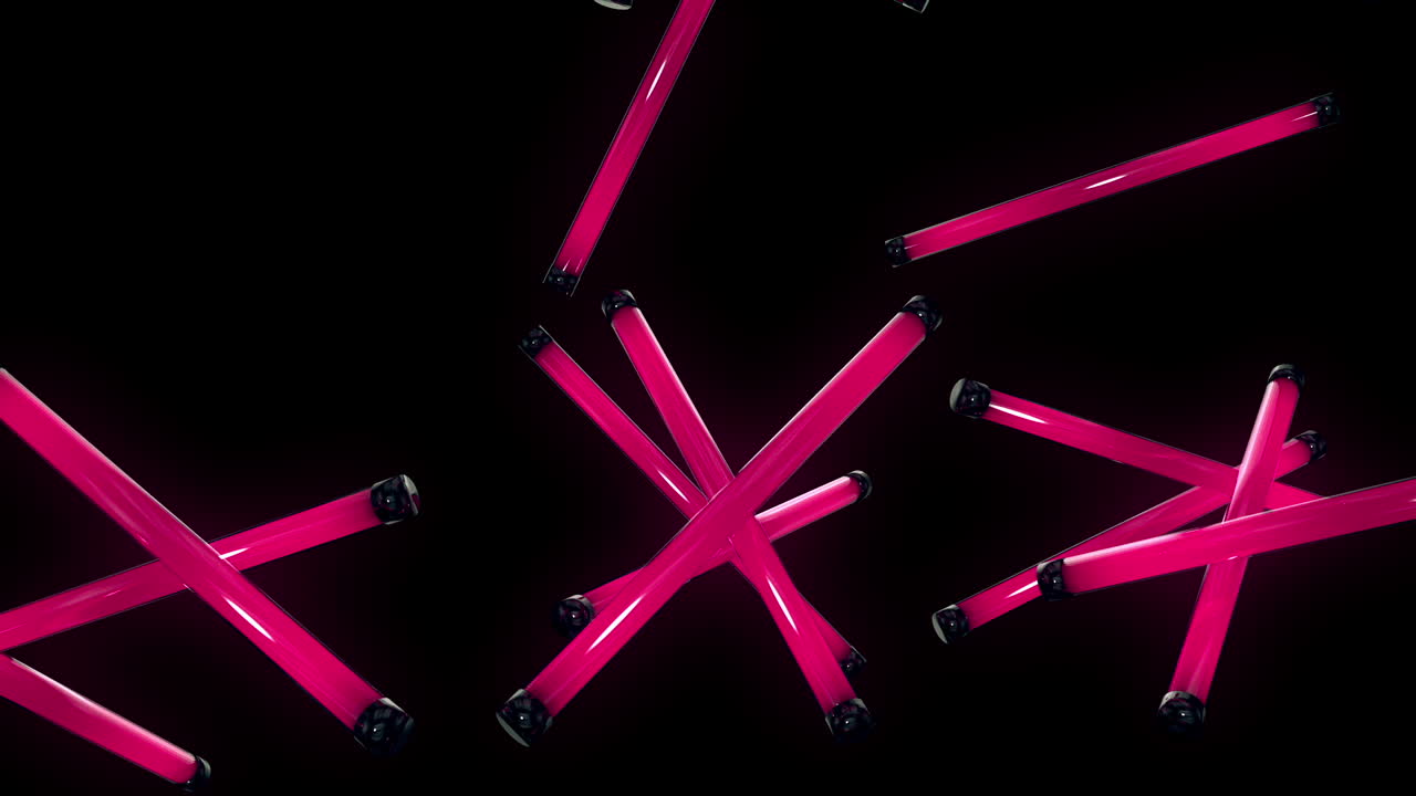 Neon Tubes Falling Free Stock Video Footage Download Clips