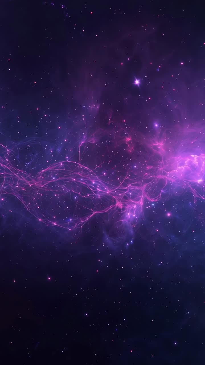 Vertical video: Opening revealing nebula shimmering in space, filaments ...