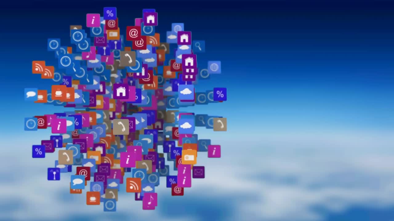 Premium stock video - Animation of globe with digital icons floating ...