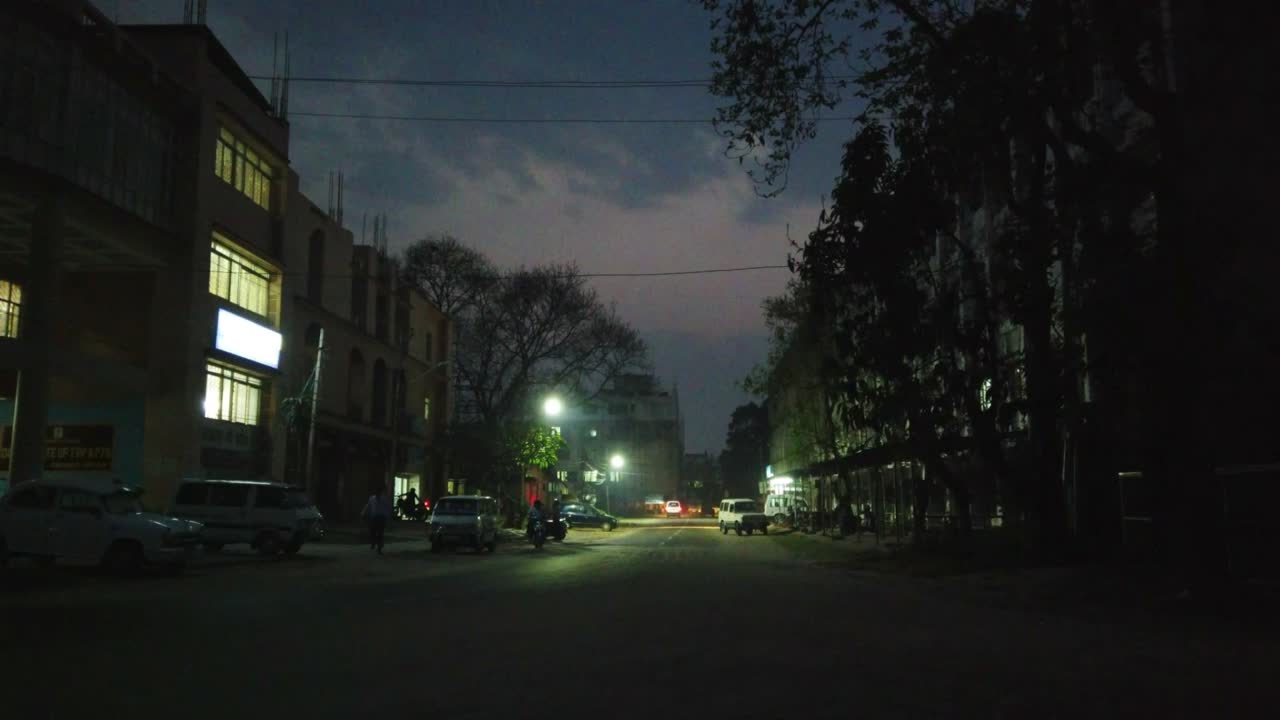 Premium stock video - Night view of a local street in india