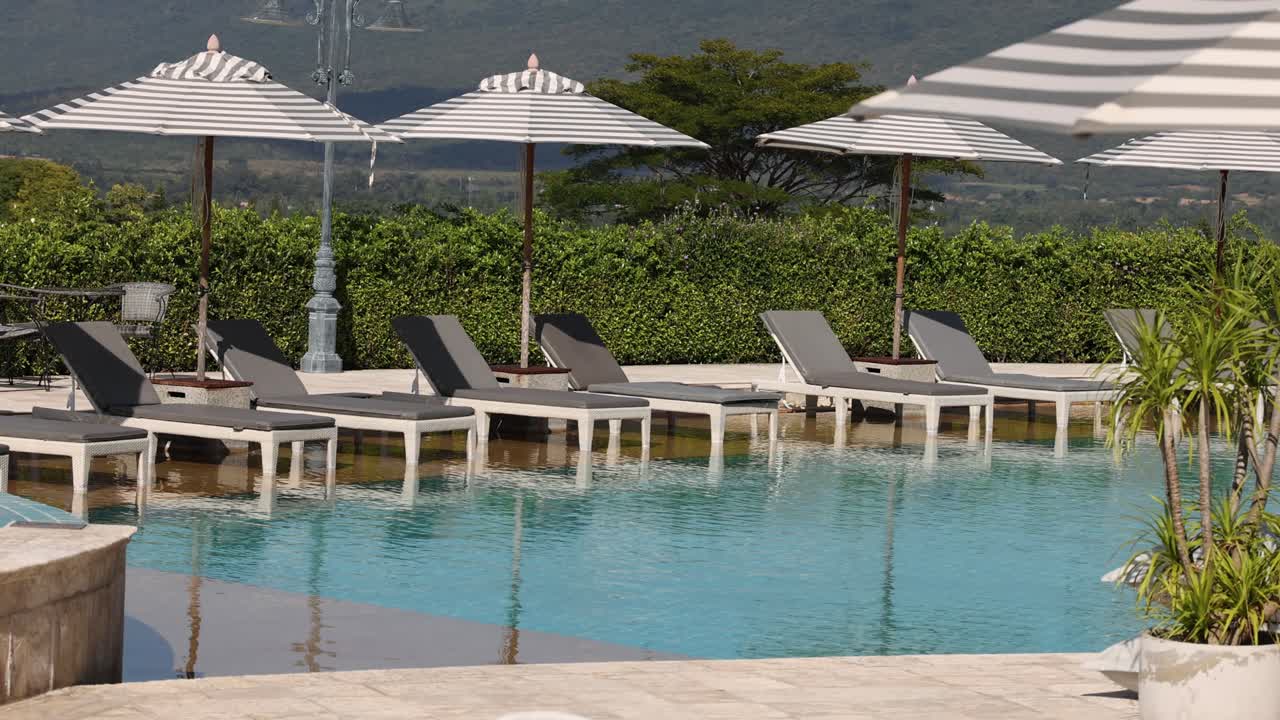 Time-lapse of a tranquil poolside without visible activity. | Premium ...