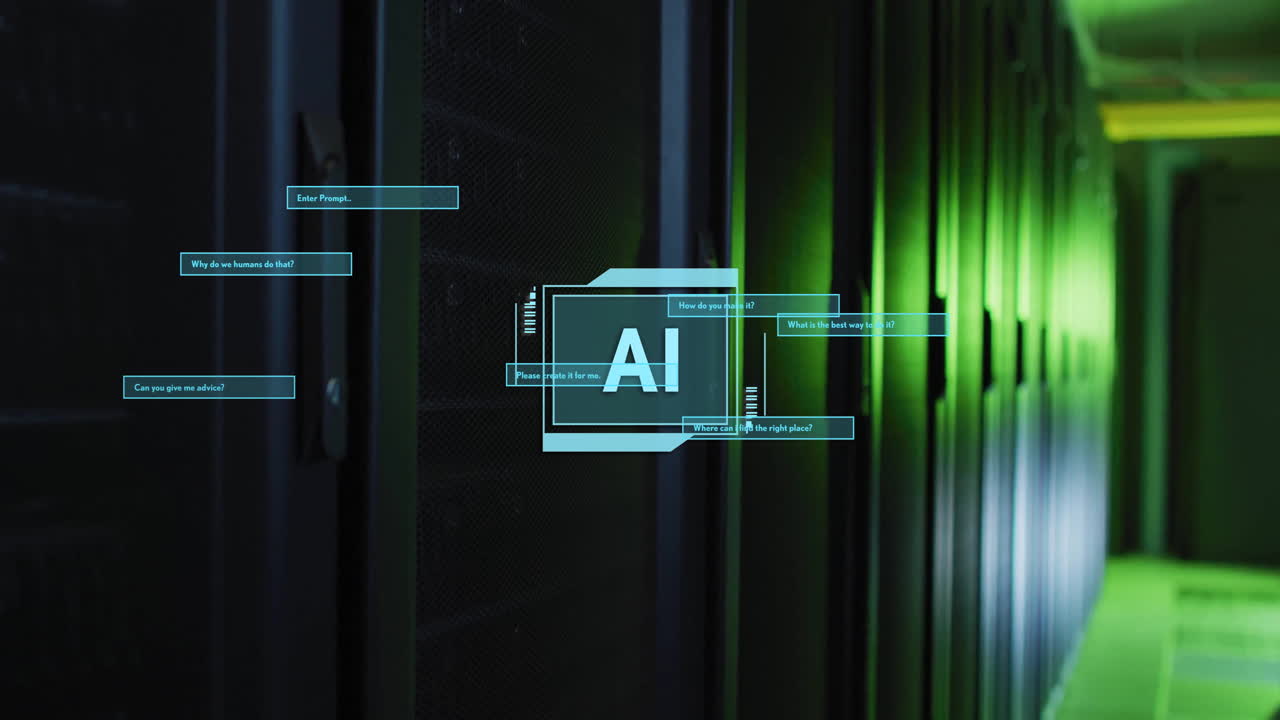 Premium stock video - Animation of ai text on processing scanner with interface dialogue boxes ...