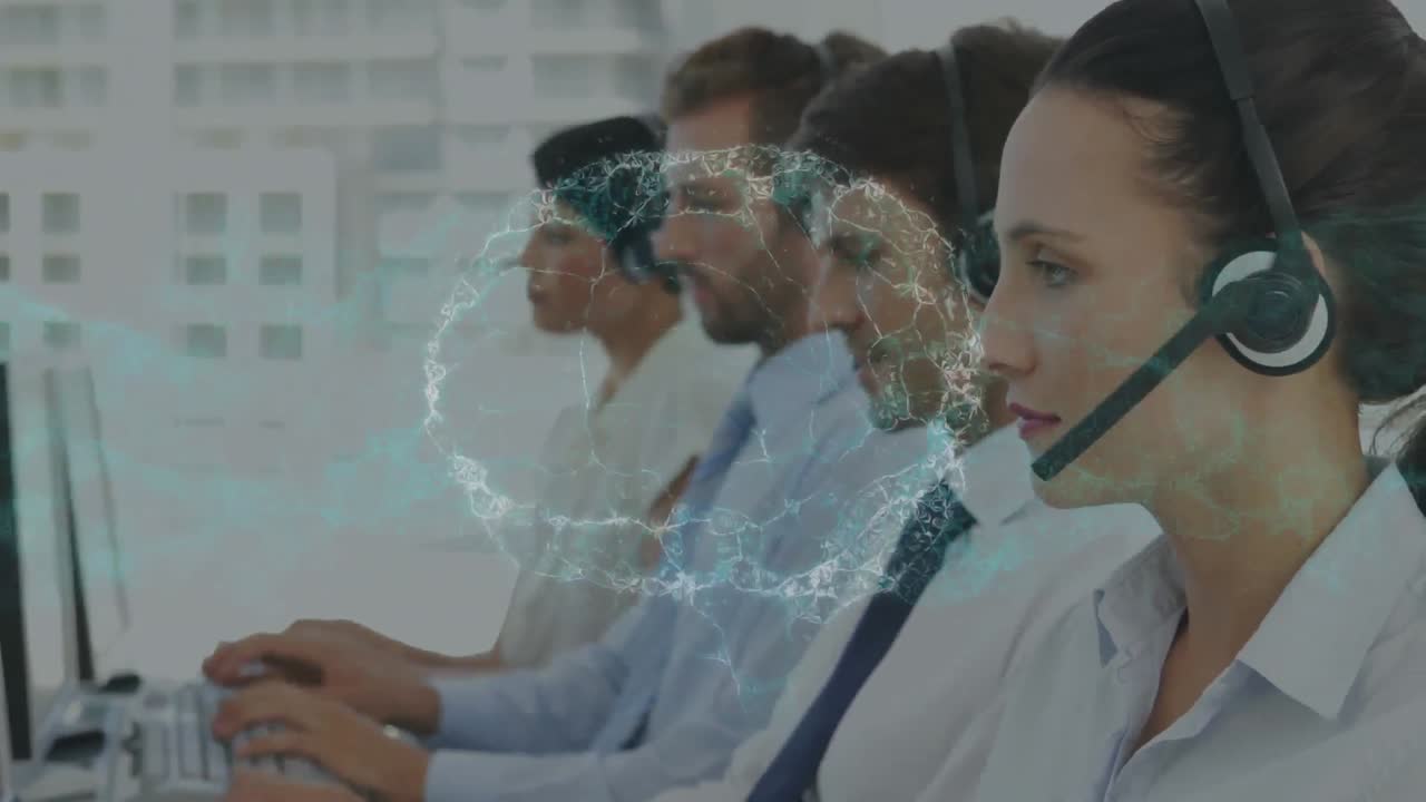 Premium stock video - Animation of human brain over business people ...