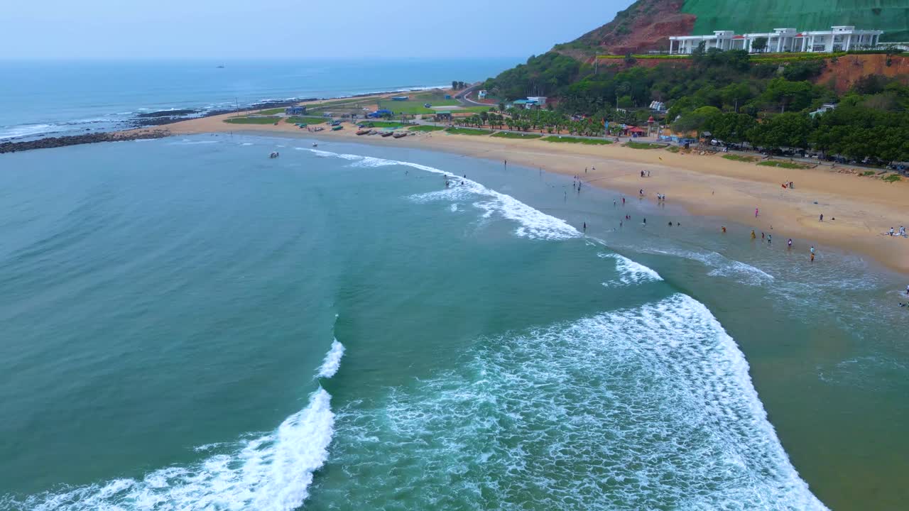 Rushikonda Beach Aerial View Visakhapatnam | Premium Stock Video Footage