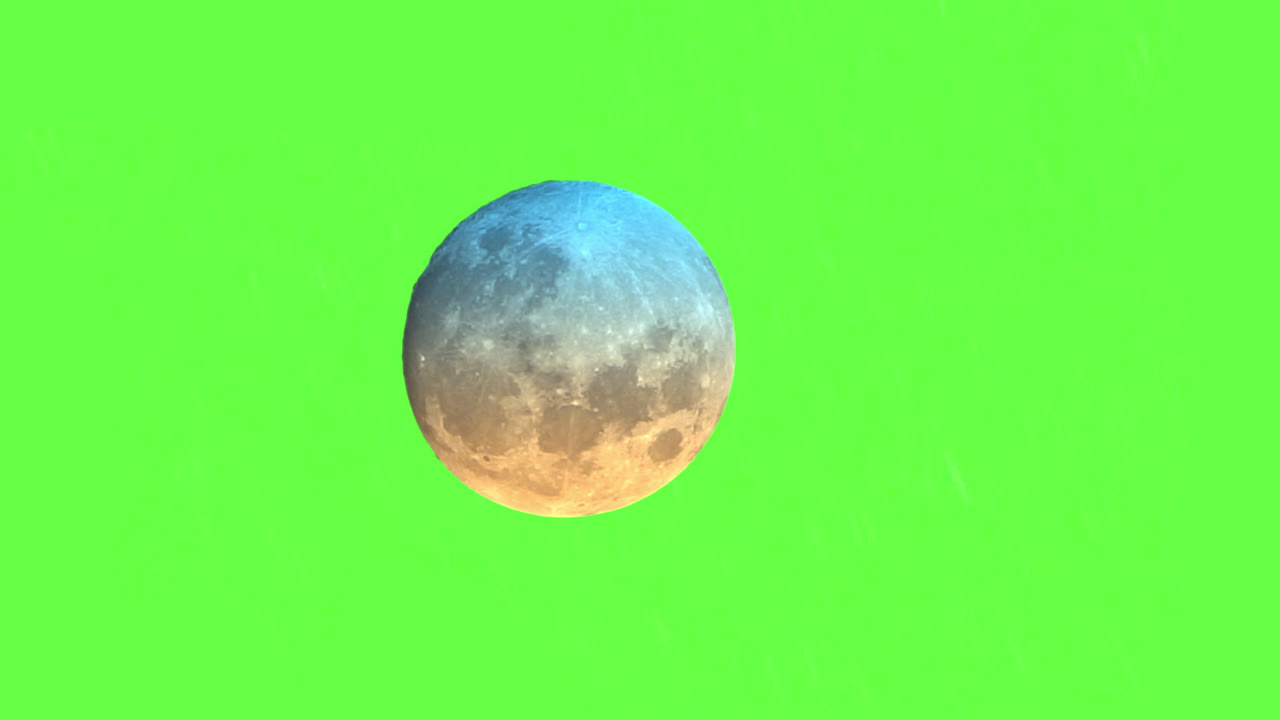 Premium stock video - Green screen, isolated colourful full moon setting