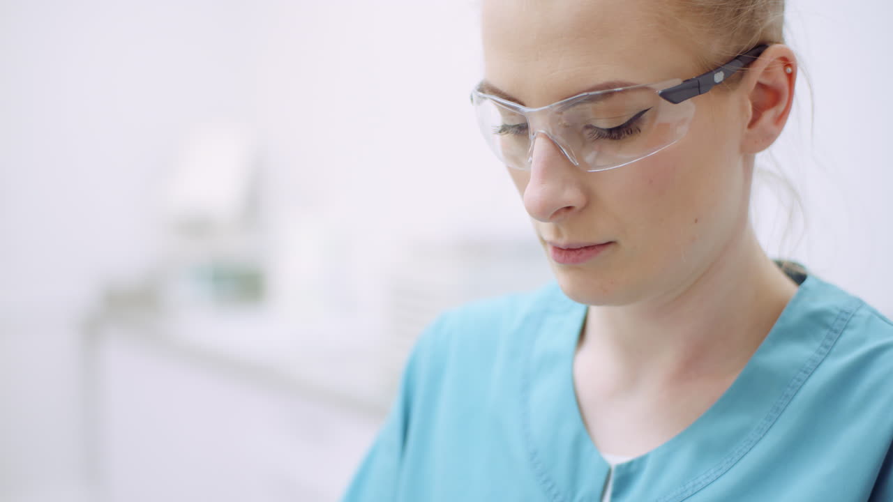 Premium stock video - Female doctor looking for medical instrument