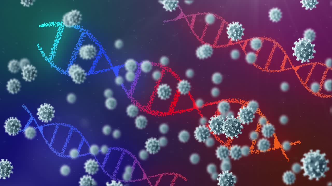 Premium stock video - Dna and coronavirus cells animation over gradient ...