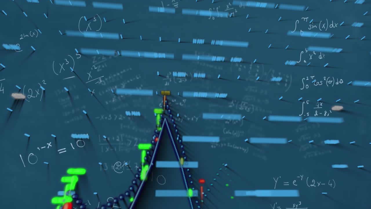 Premium stock video - Animation of graphs and math formulas on blue ...