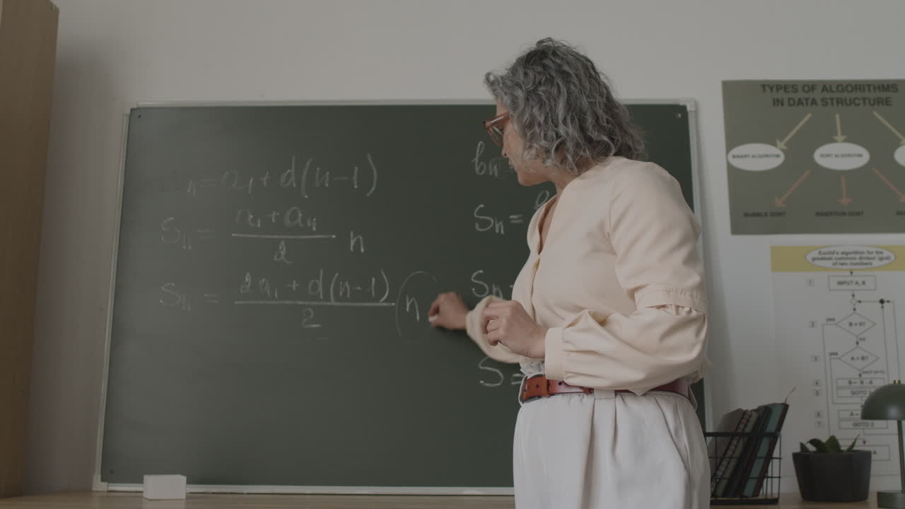 Стоковое видео категории «Бесплатно» — Teacher explaining math ...
