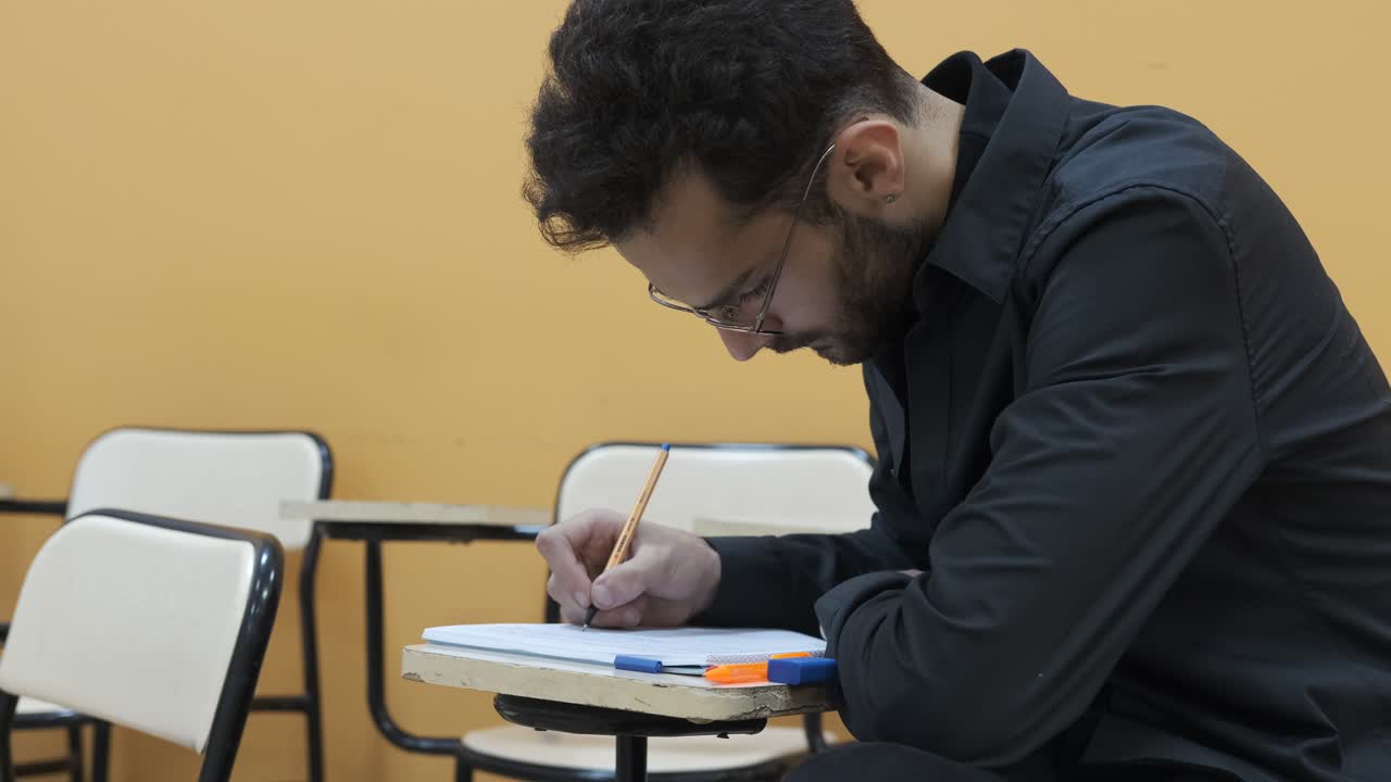 Premium stock video - Study man in classroom