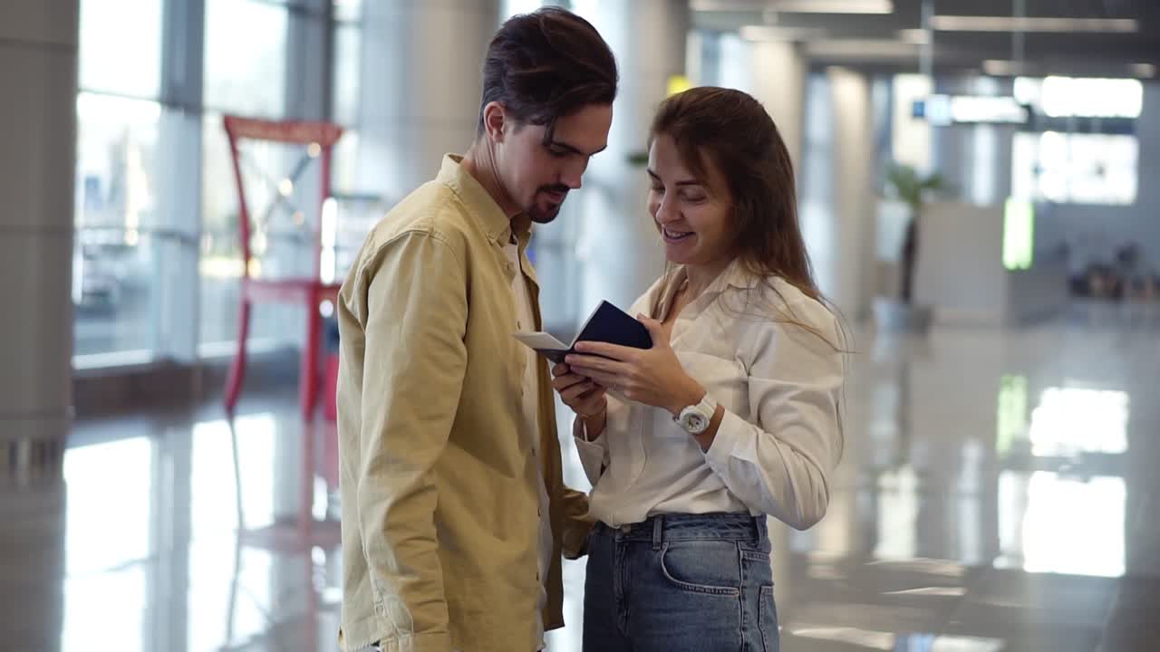 Free stock video - Excited, woman showing passport with visa stamp to ...