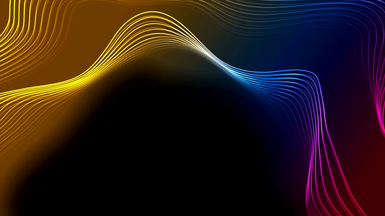 Colorful neon curved wavy lines video animation | Premium Stock Video ...