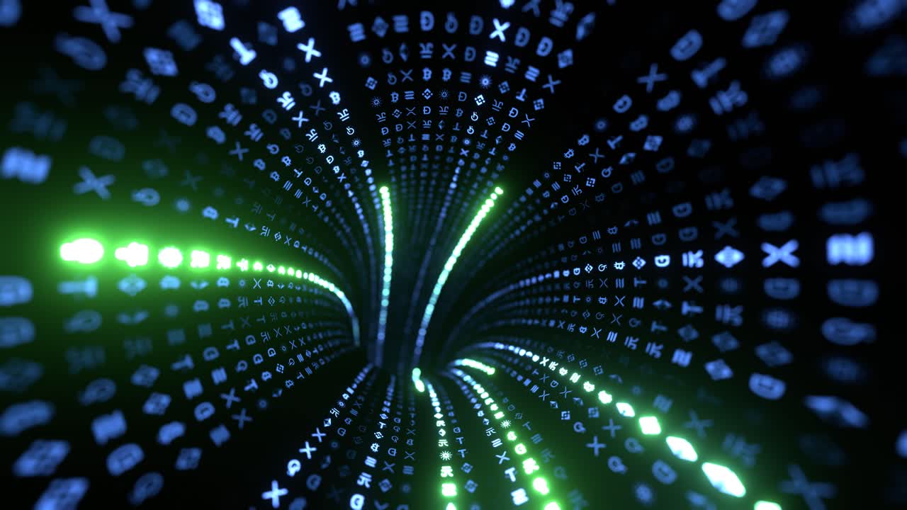 Premium stock video - Graphic animation seamless loop, concept of digital age, encrypted data ...