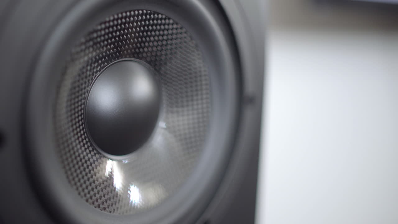 Dolly Back From A Studio Speaker As It Falls Out Of Focus Free Stock ...