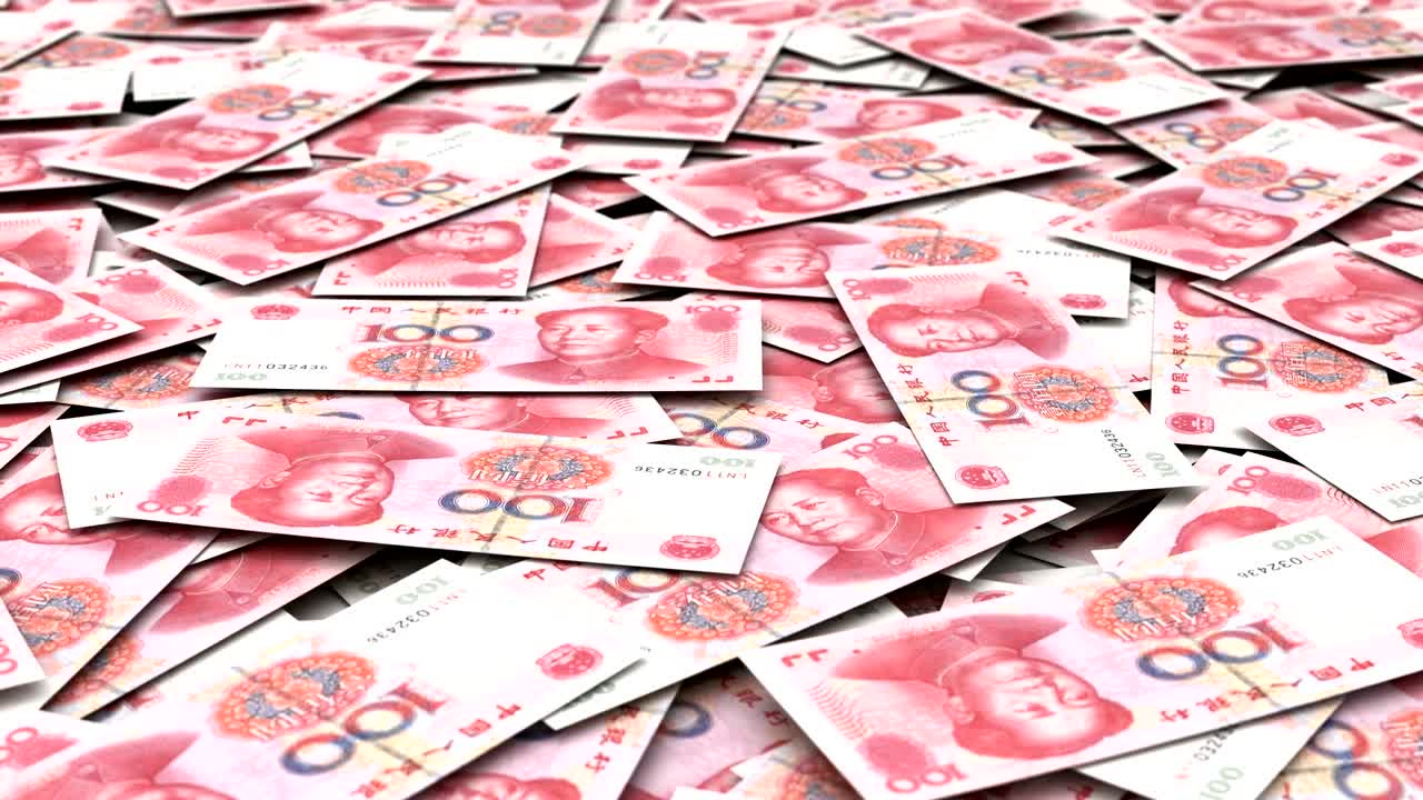 Stack of Chinese Yuan | Premium Stock Video Footage
