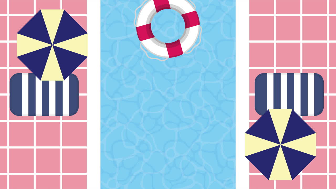 Pool day vacations animations | Premium Stock Video Footage