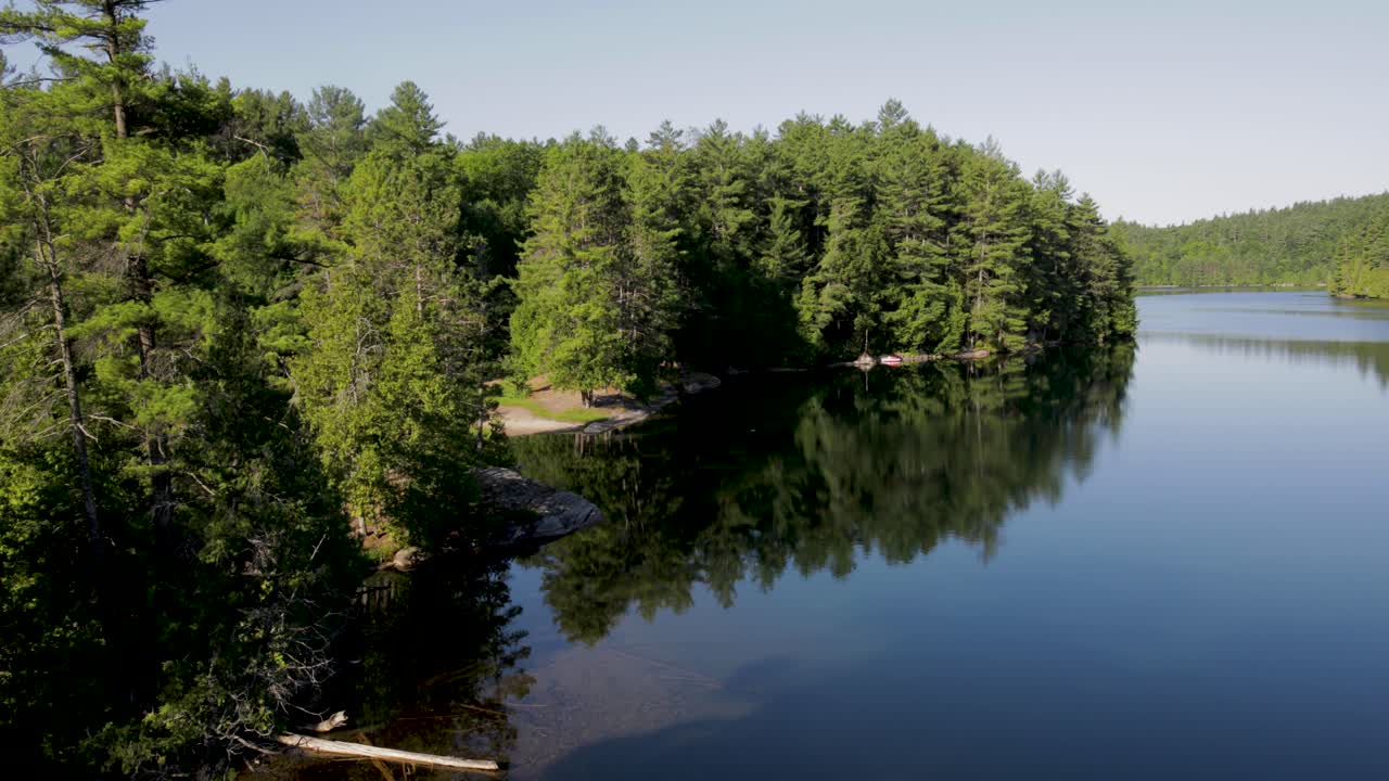 Premium Stock Video Panning Shot Of Ompah Ontario