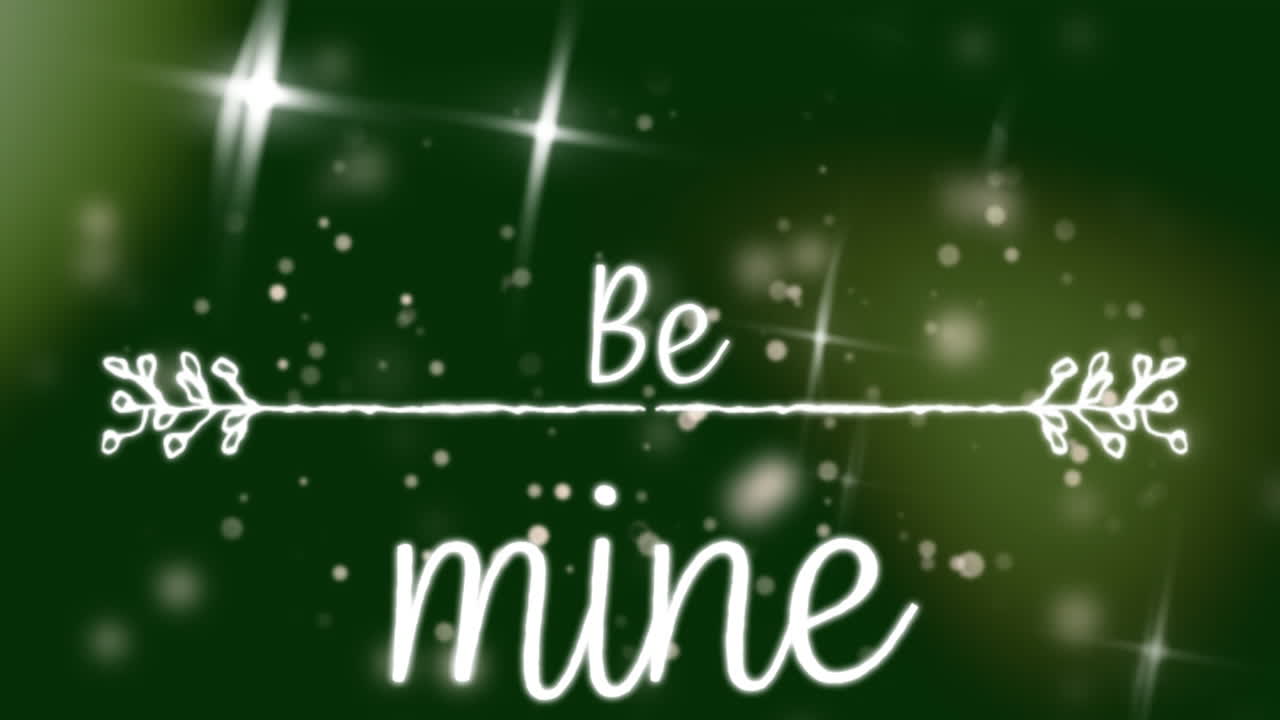 Premium stock video - Animation of be mine text with line and ...