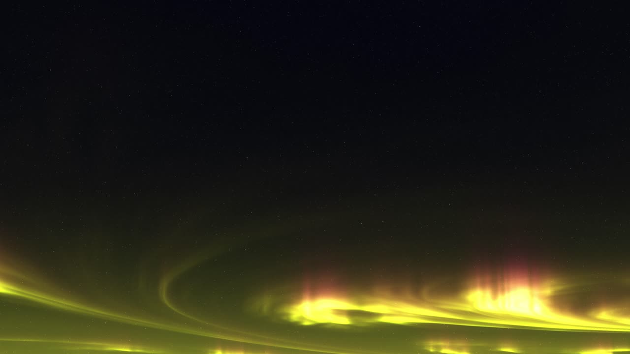 Yellow northern lights in the night sky Premium Stock Video Footage