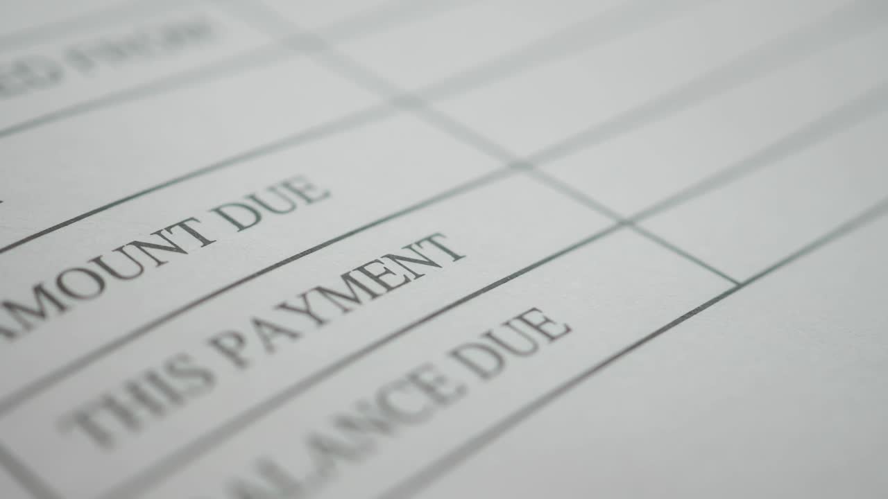 Close-up of an amount due section of a bill or invoice | Premium Stock ...