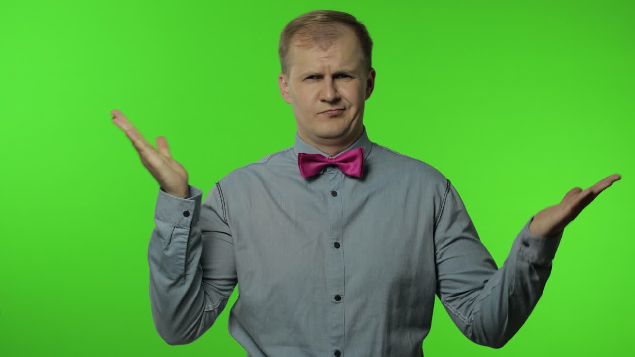 You are crazy, out of mind. annoyed man pointing at camera and showing ...