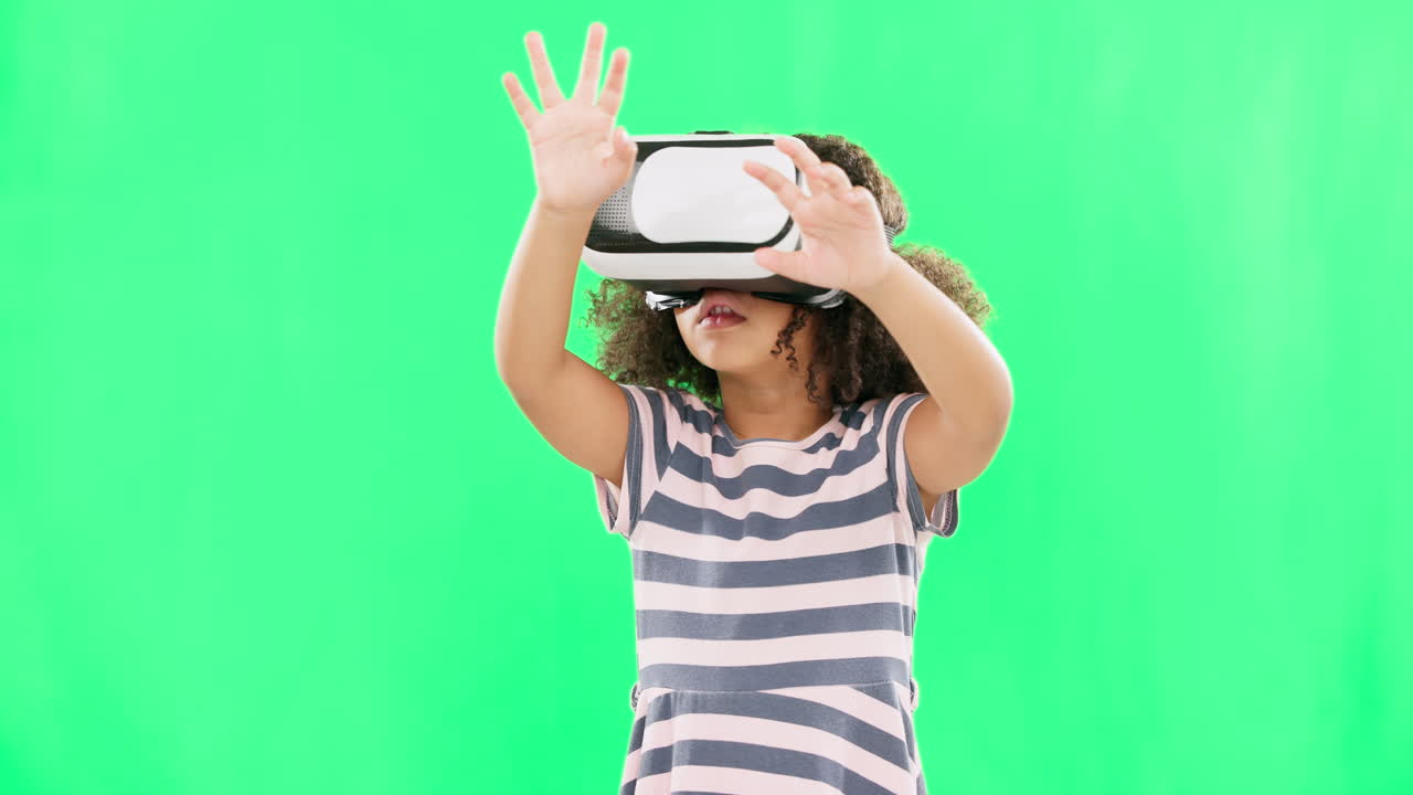 Metaverse, Green Screen And Girl With Virtual Free Stock Video Footage ...