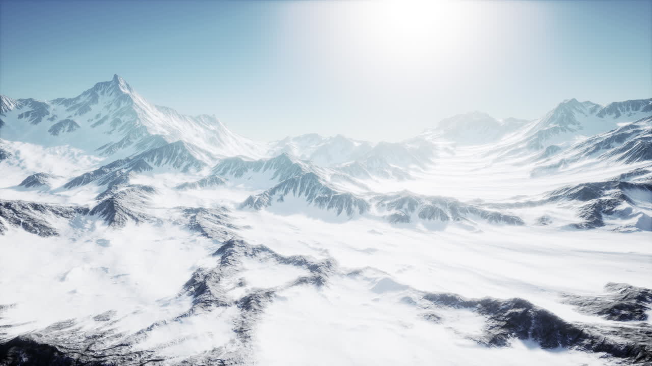 Free stock video - Snow covered beautiful mountain peaks