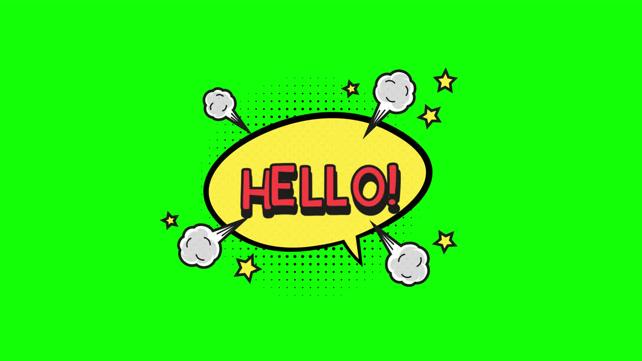 Premium stock video - Cartoon hello comic bubble speech loop animation ...