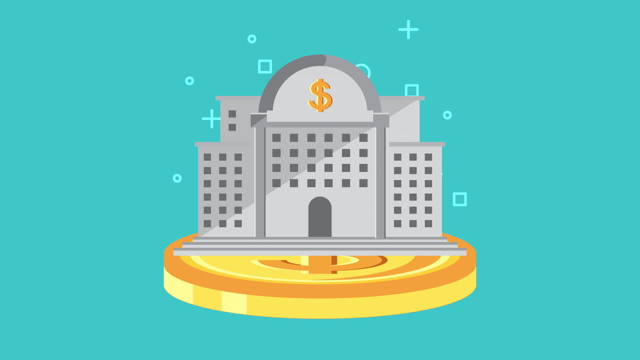 personal finances animation with bank | freepik