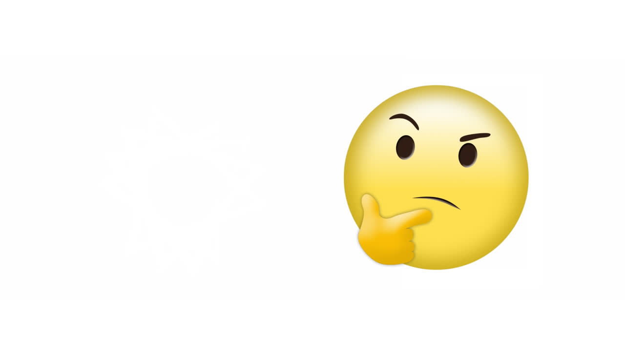 Premium stock video - Digital animation of thinking face emoji icon ...