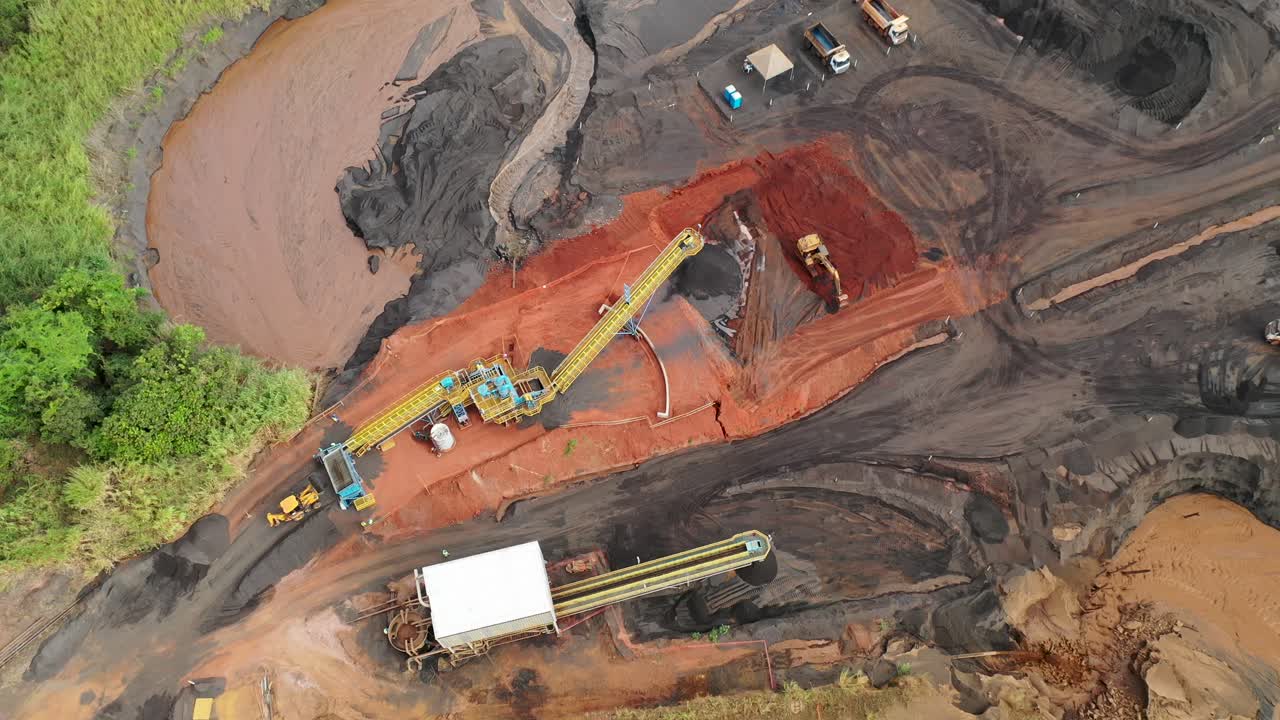 Premium stock video - Aerial view of niobium extraction