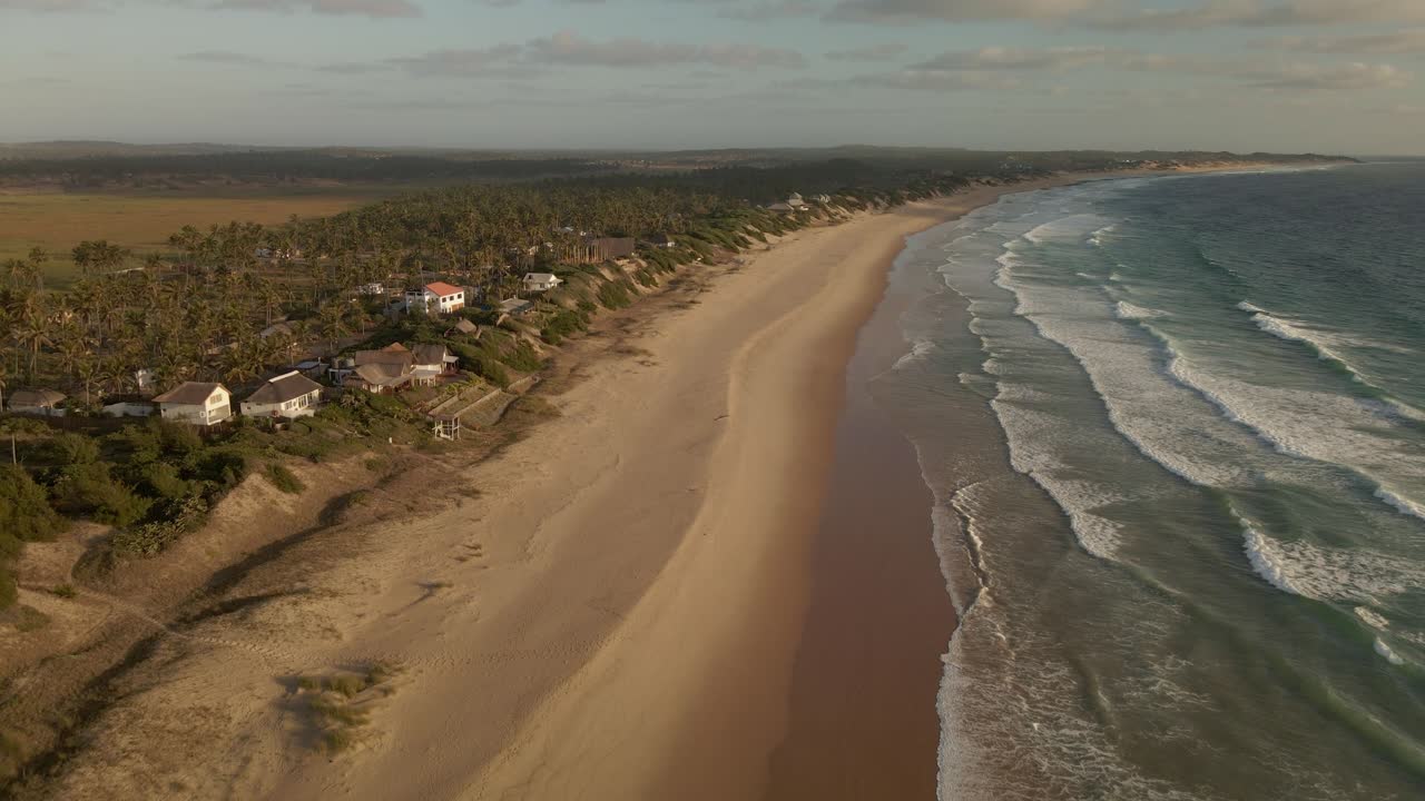 Free stock video - Aerial shot flying over tofo beach with the