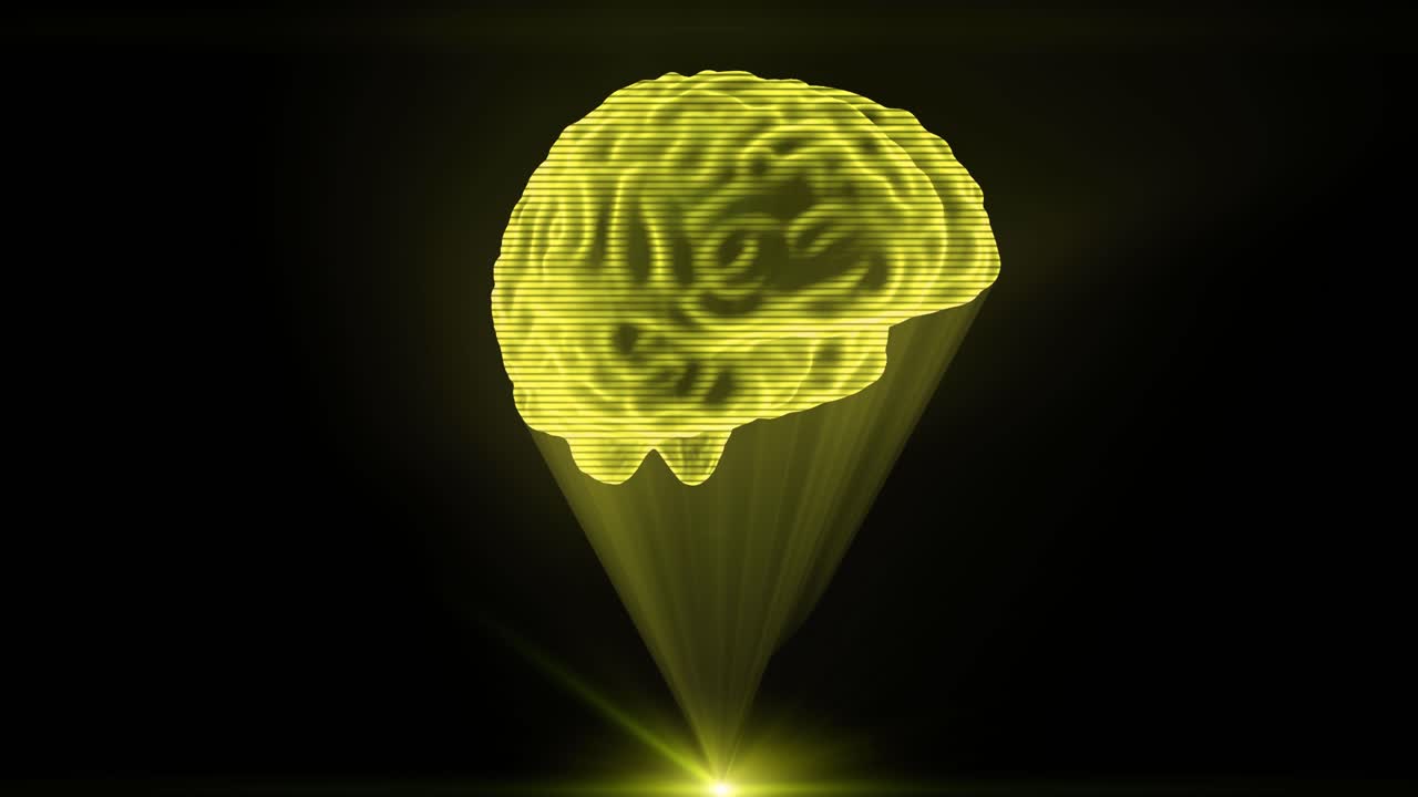 Premium stock video - Brain hologram holographic projection projector ...
