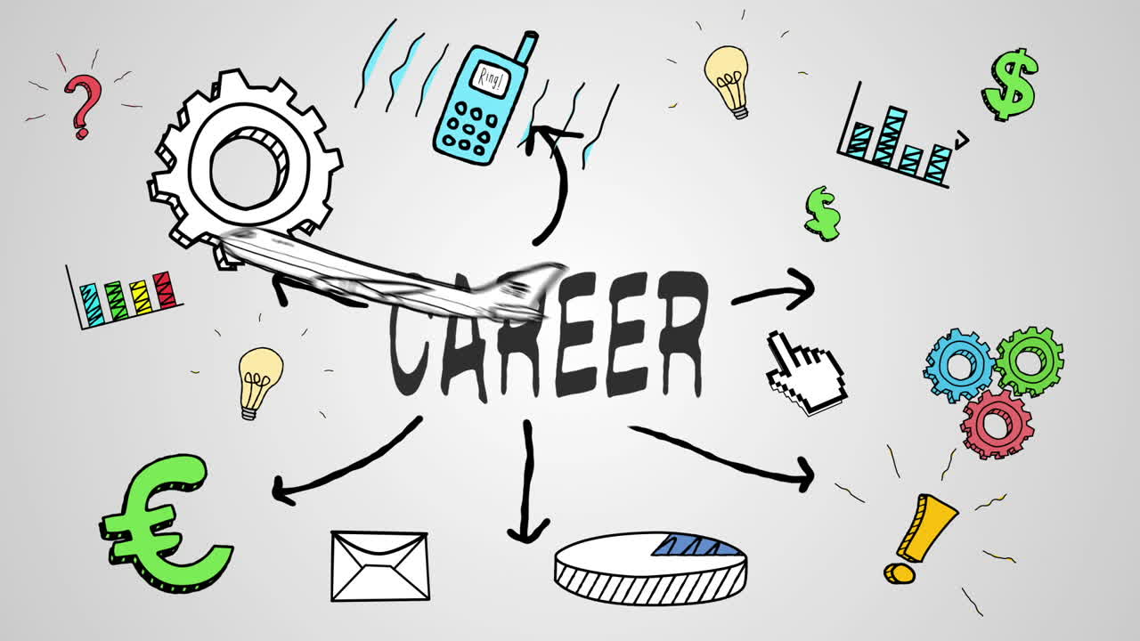 Premium stock video - Digital animation of career concept