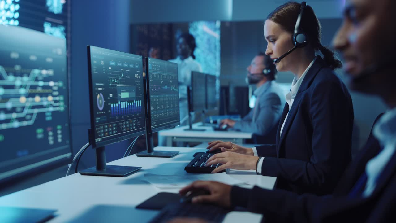 Happy Confident Technical Customer Support Specialist Having a Headset ...