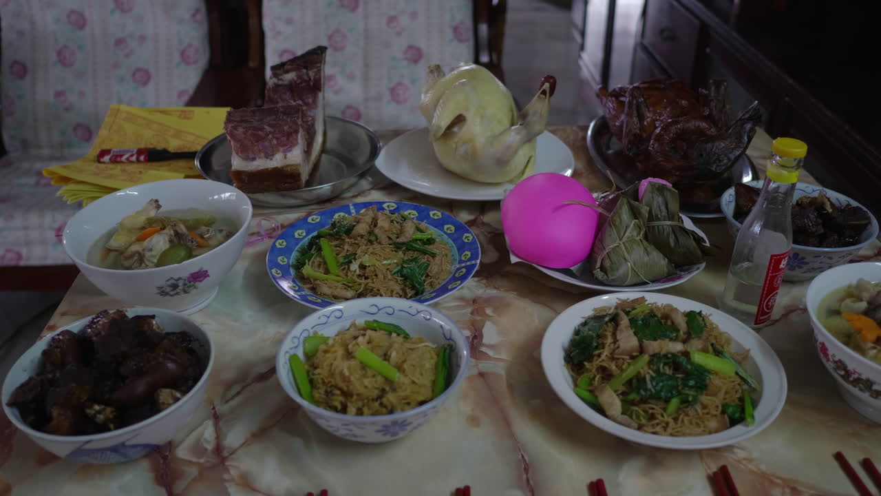 Food Preparation For Praying To Ancestor. Chinese Culture Free Stock ...