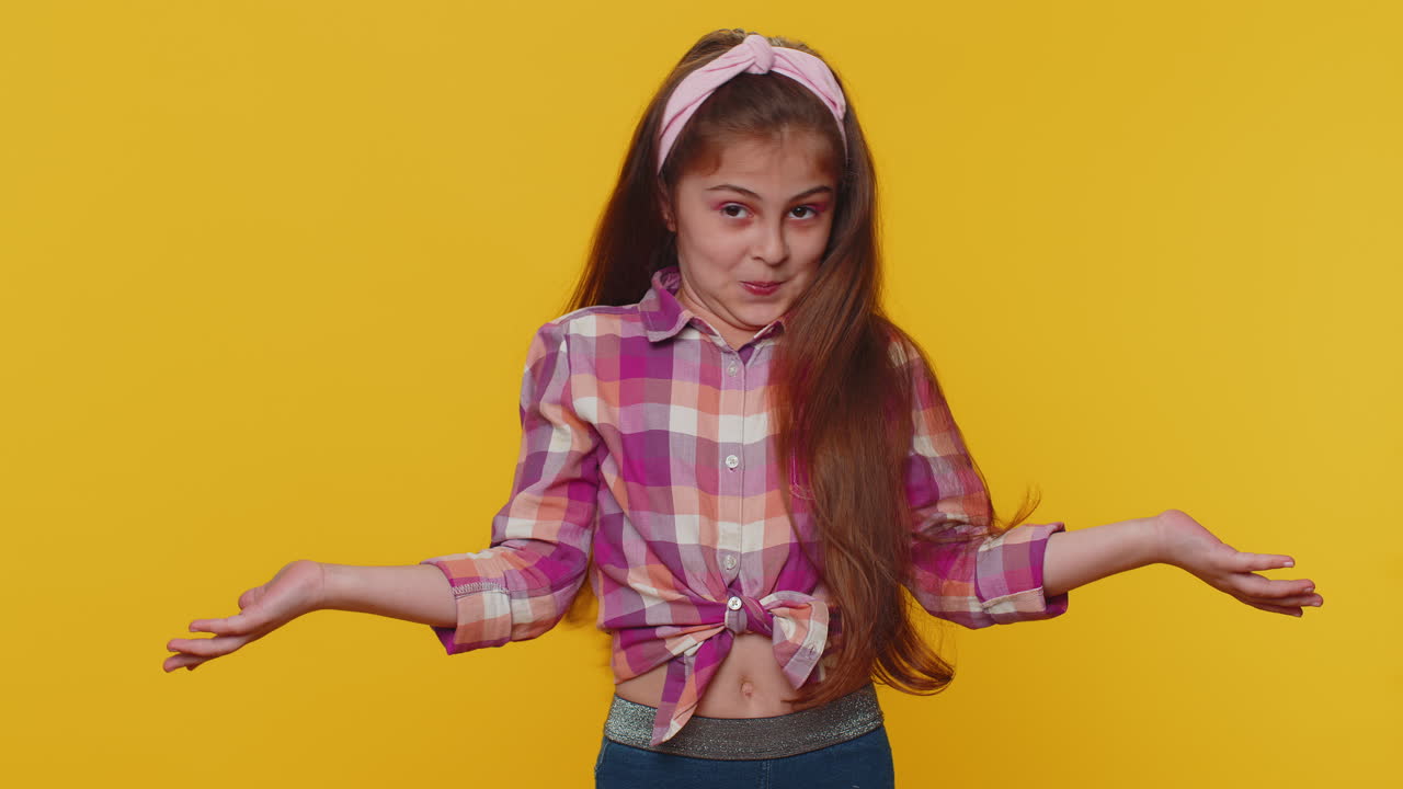 Confused Preteen Child Girl Kid Feeling Embarrassed About Ambiguous ...