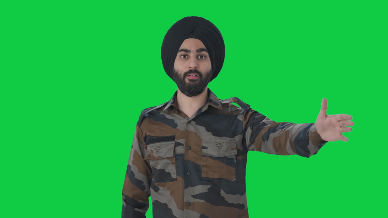 Angry Sikh Indian Army Man Shouting On Someone Green Screen Free Stock ...