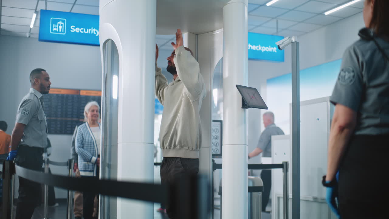 Airport Security Checkpoint | Premium Stock Video Footage