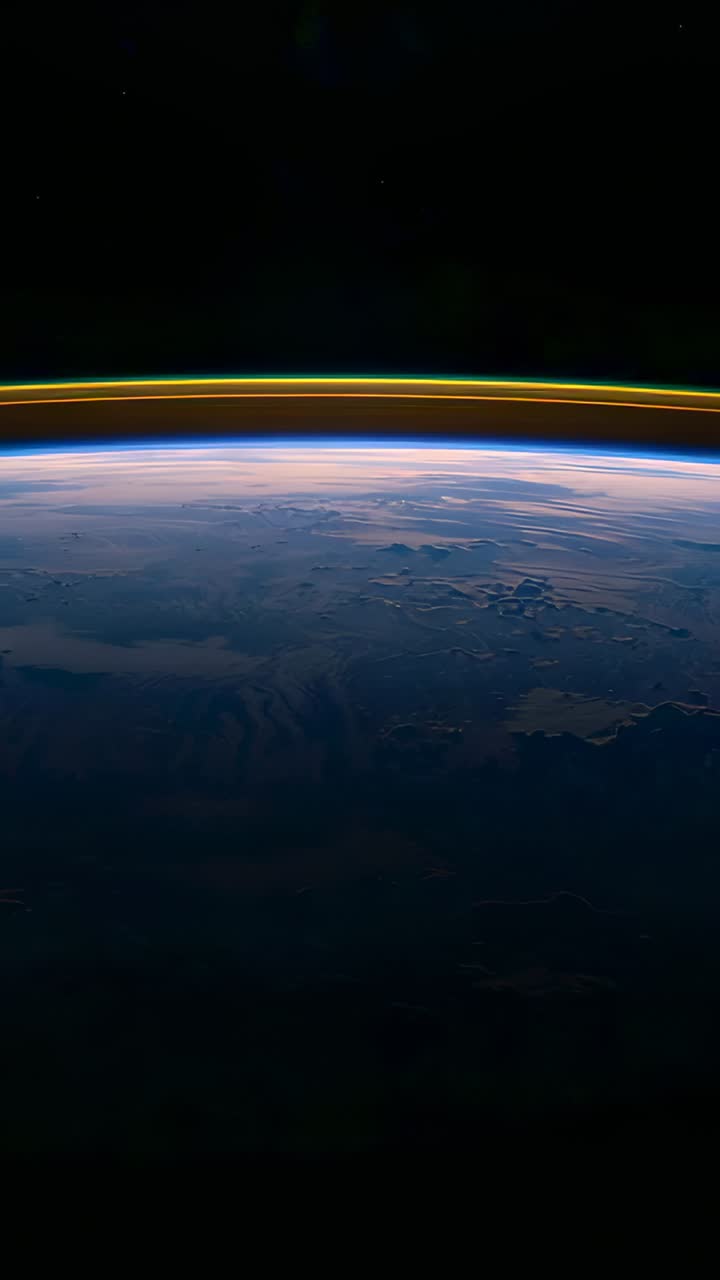 Vertical video: Revealing curved Earth limb and airglow from low orbit ...