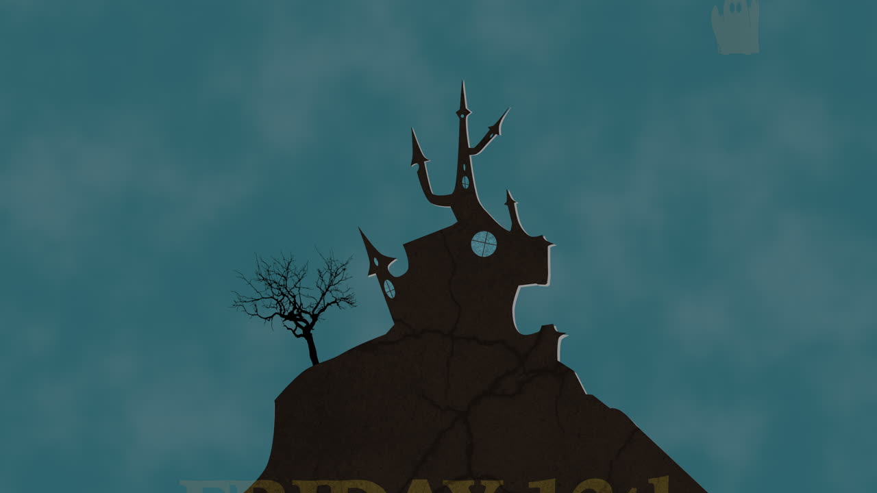 Friday 13th With Castle And Ghosts In Night Free Stock Video Footage ...